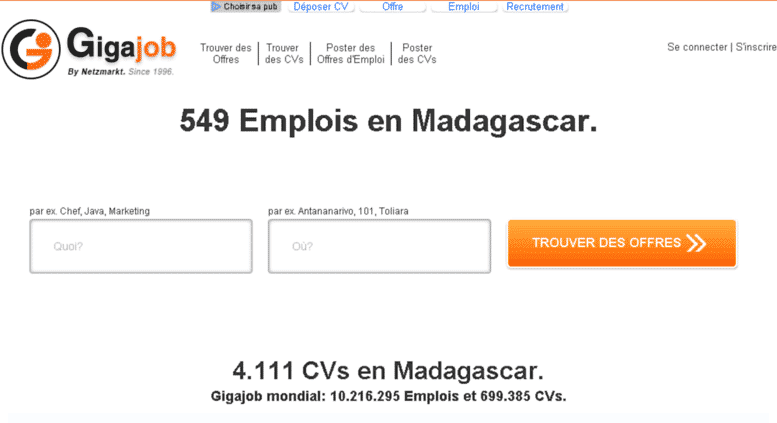 Giga Job, site de référence pour des emplois à Madagascar